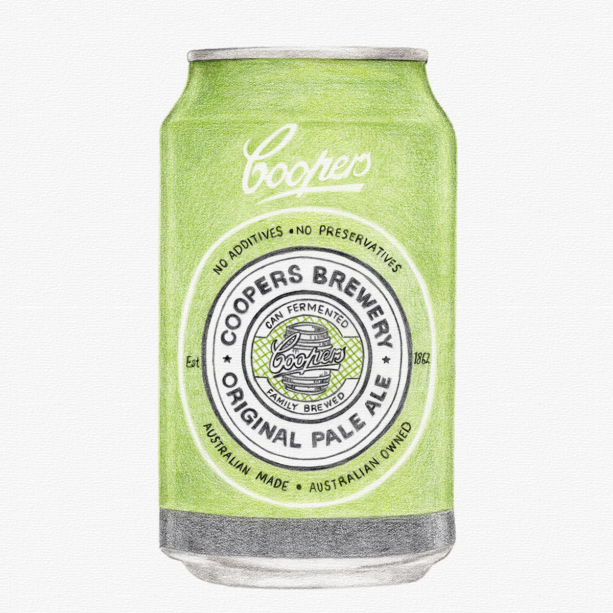 Coopers Pale Ale | Australian Beer Drawing – Carmen Hui Art